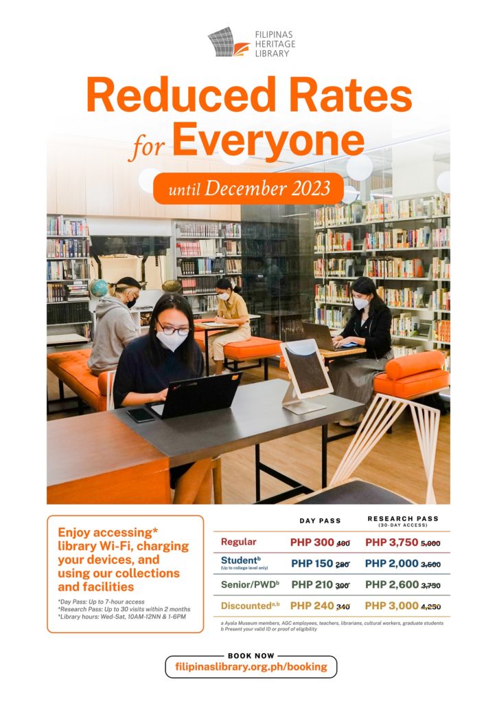 Filipinas Heritage Library | Reduced Rates for Everyone